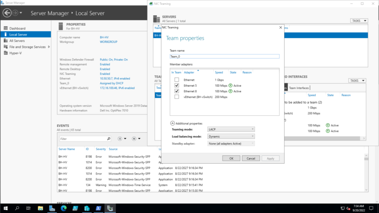 Configuring NIC Teaming and VLANs On Windows Server 2019 ...